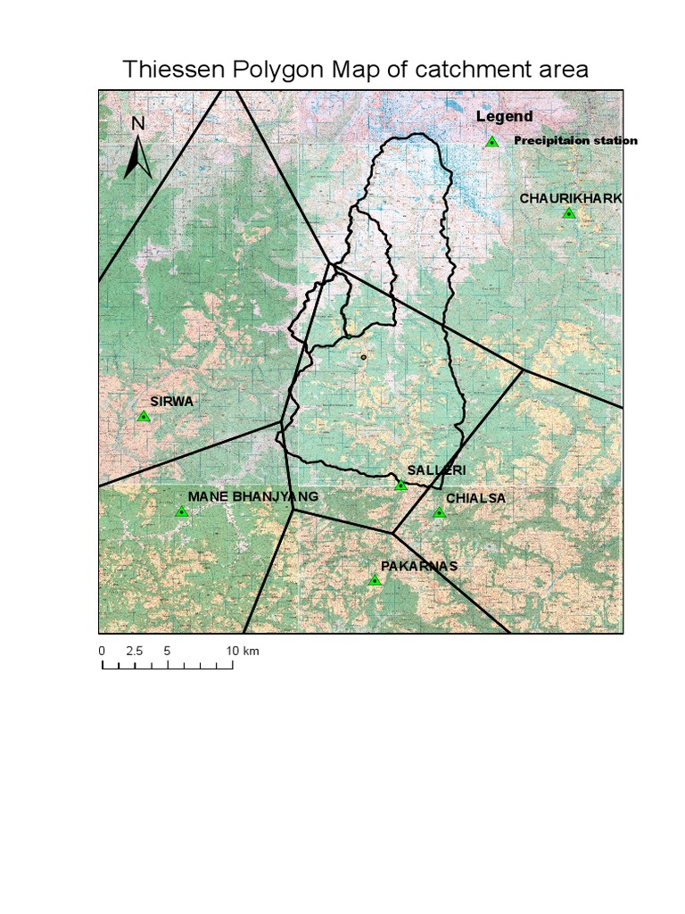 Thiessen Polygon Map of Catchment Area: Chaurikhark | PDF