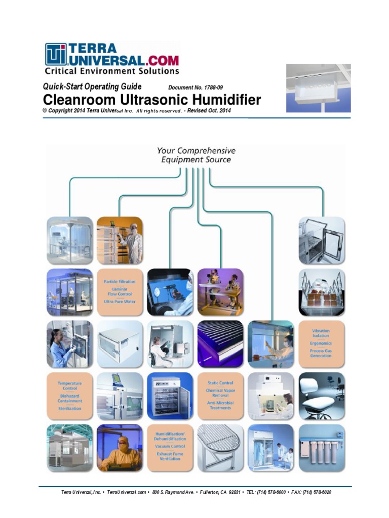 1788-09 Cleanroom Ultrasonic Humidifier Manual | PDF | Business