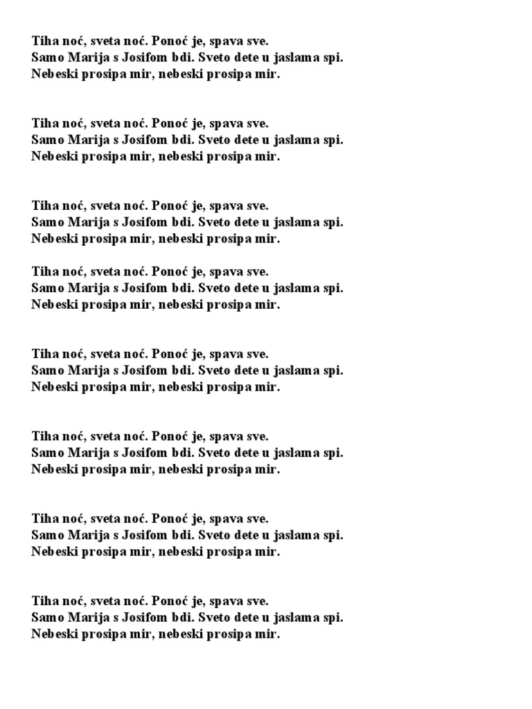Tiha Noć Tekst I Joik | PDF