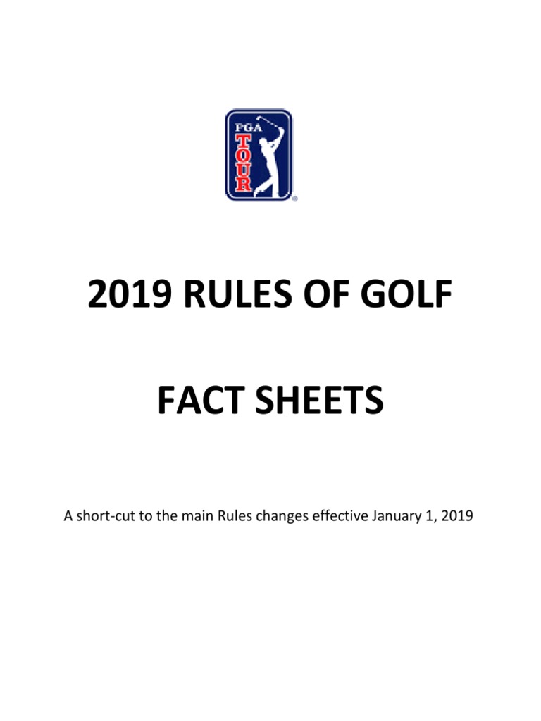 2019 Rules of Golf PGA Tour Shortcuts C | PDF | Golf Course | Summer Sports