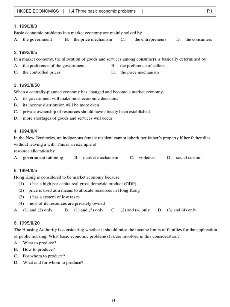 1.4 Three Basic Economic Problems | PDF | Market Economy | Economics