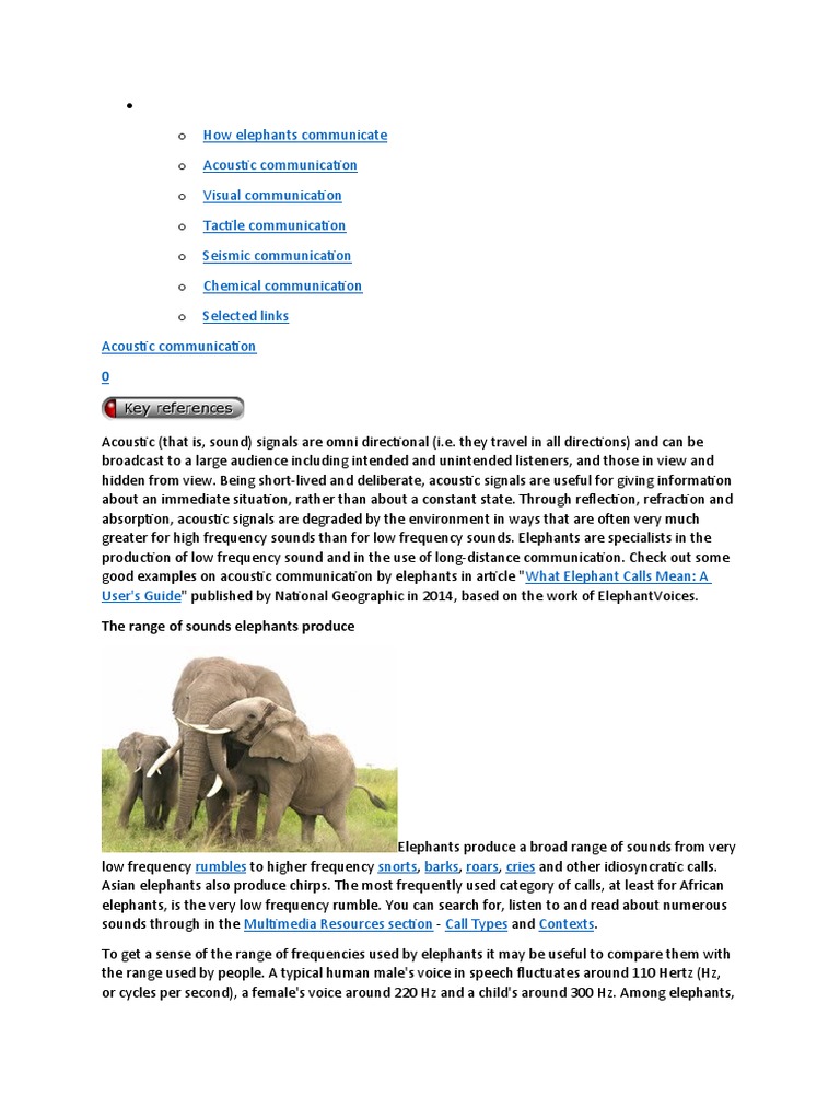 How Elephants Communicate | PDF | Ear | Hearing