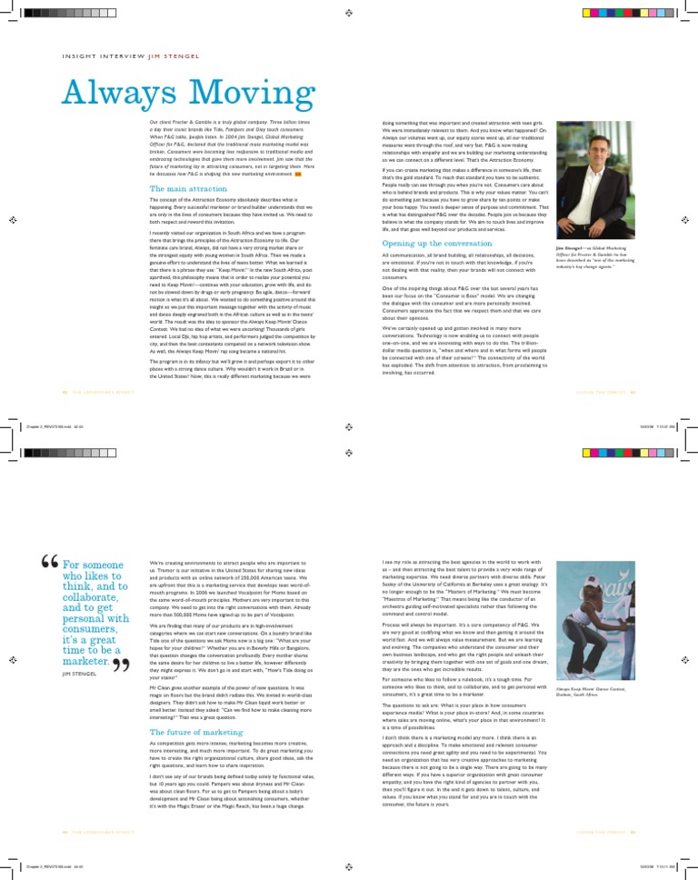 Always - Moving - Jim Stengel - LMX - FX | PDF | Procter & Gamble | Brand
