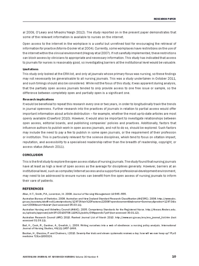 Limitations: Research Paper | PDF | Open Access | Nursing