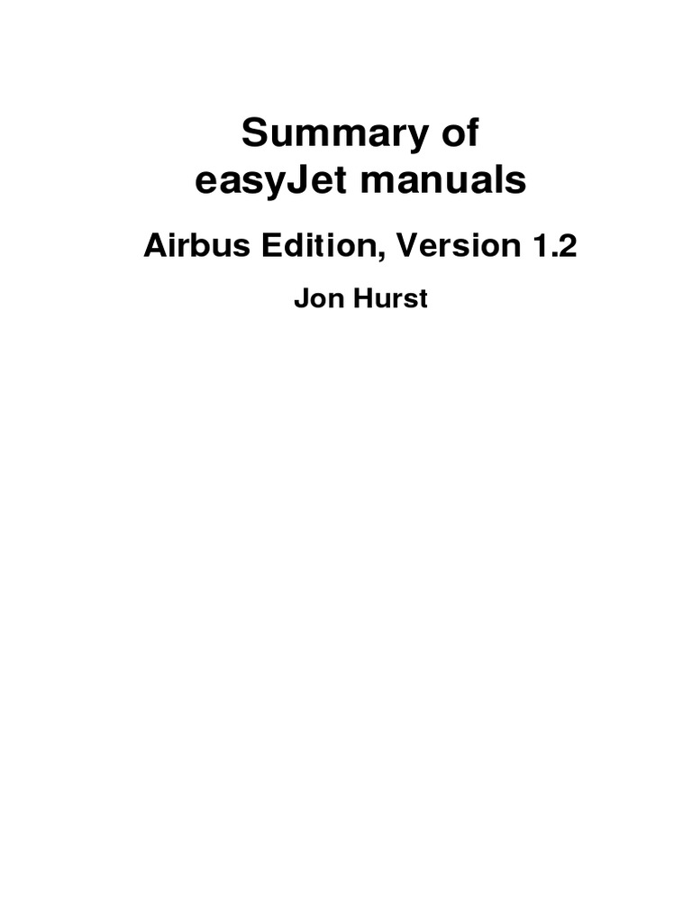 Summary of Easyjet Manuals: Airbus Edition, Version 1.2 | PDF ...