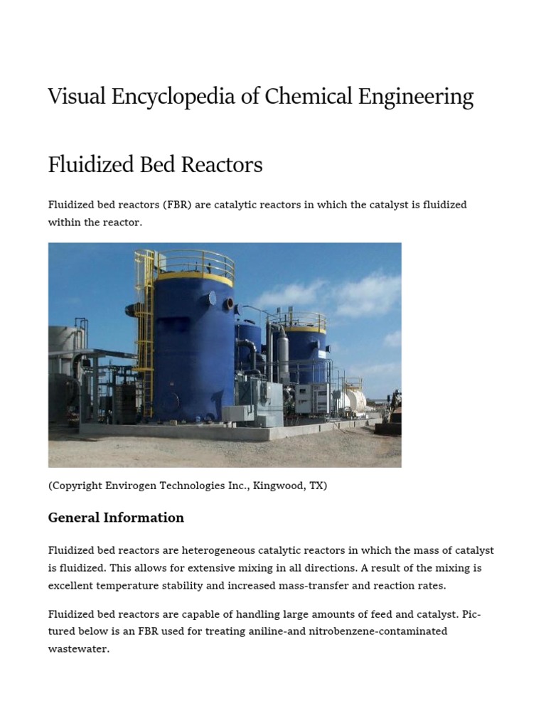 Fluidized Bed Reactors | PDF | Fluidization | Chemical Reactor