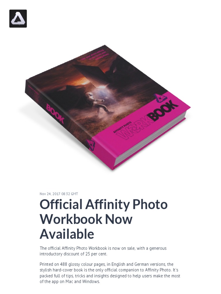 Official Affinity Photo Workbook Now Available | PDF | Software | Computing