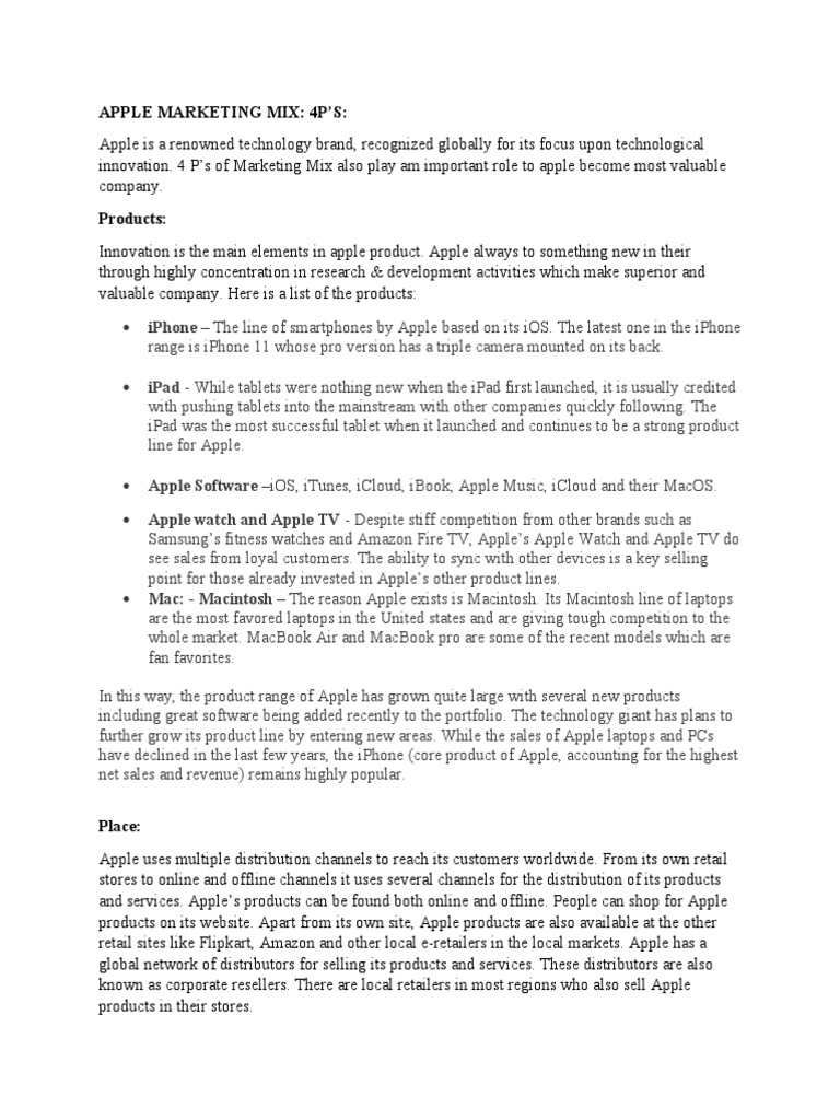 Understanding Apple's Marketing Mix: An Analysis of the 4P's of Apple's ...