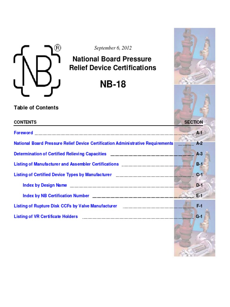NB-18 Pressure Relief Device Guide | PDF