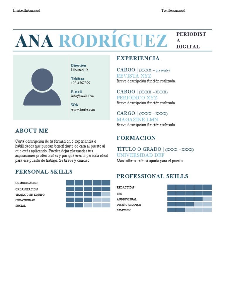 Descargar Formato Hoja de Vida en Word 21 | PDF