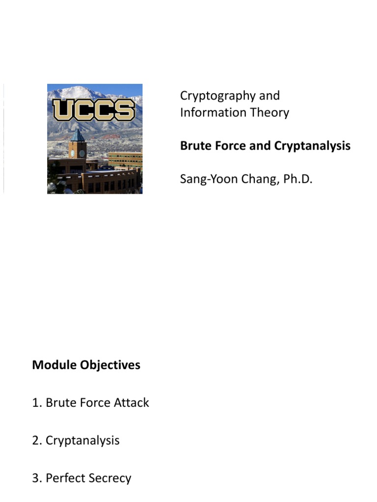 Cryptography and Information Theory: Brute Force and Cryptanalysis | PDF | Key (Cryptography ...