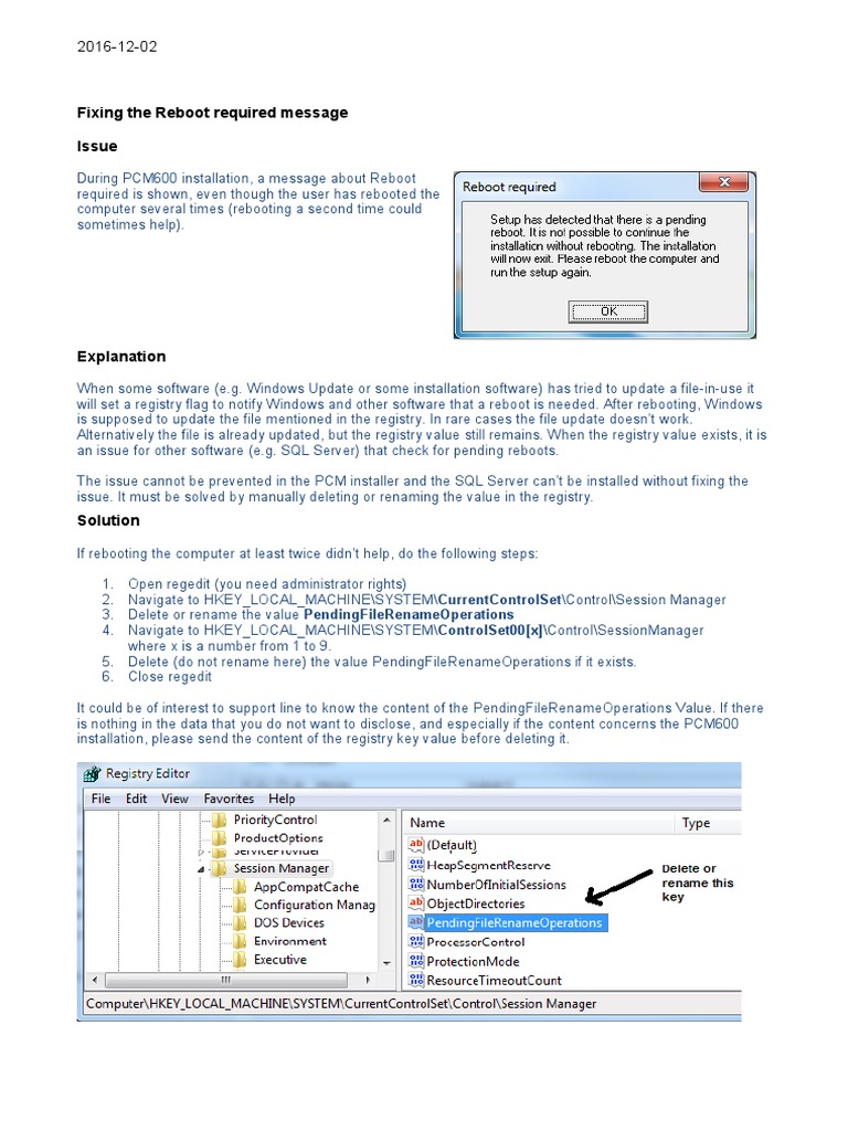 Fixing The Reboot Required Message Issue | PDF | Business | Technology ...