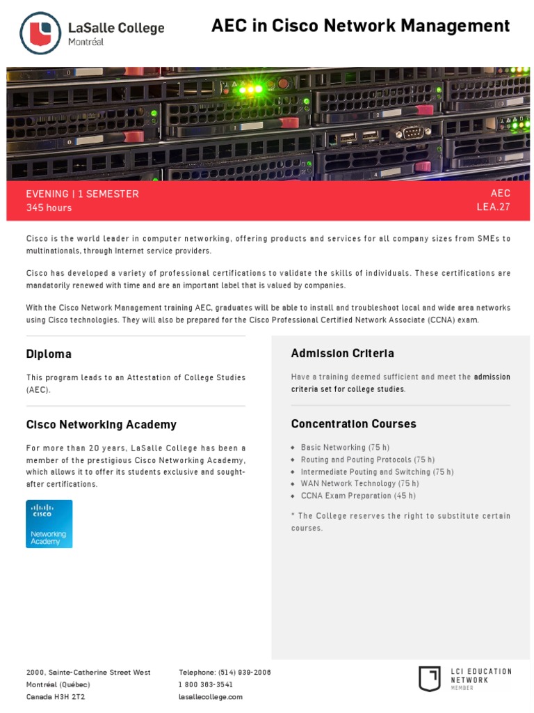 AEC in Cisco Network Management: AEC LEA.27 Evening - 1 Semester 345 ...