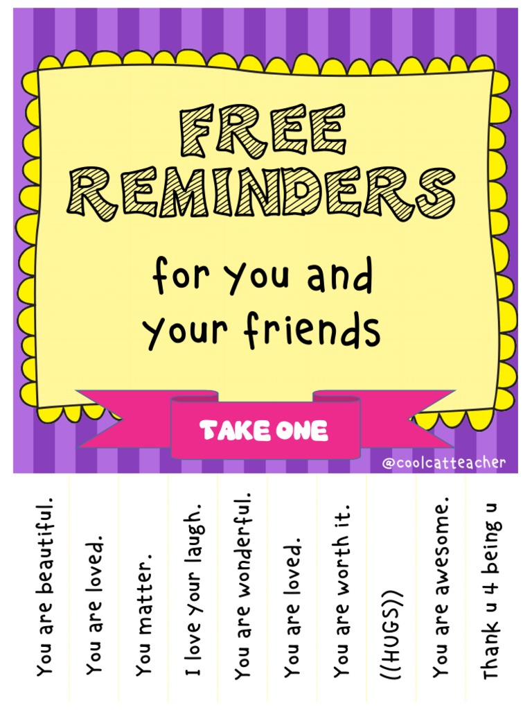 Free Editable Reminder Templates | PDF | Self-Improvement