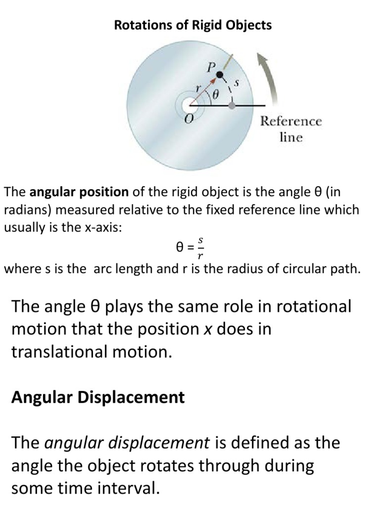 Rotations of Rigid Objects | PDF | Speed | Angle