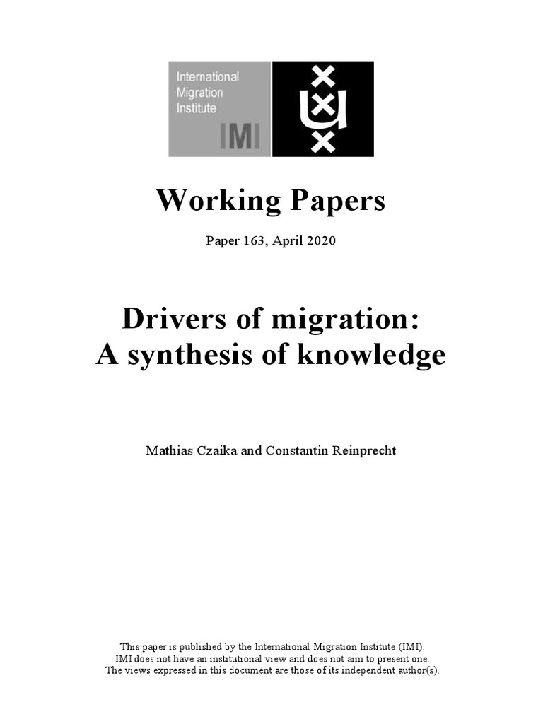 Working Papers: Paper 163, April 2020 | PDF | Human Migration | Immigration