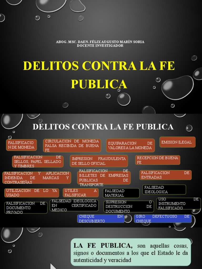 Delitos Contra La Fe Publica | PDF | Cheque | Intención (Derecho Penal)