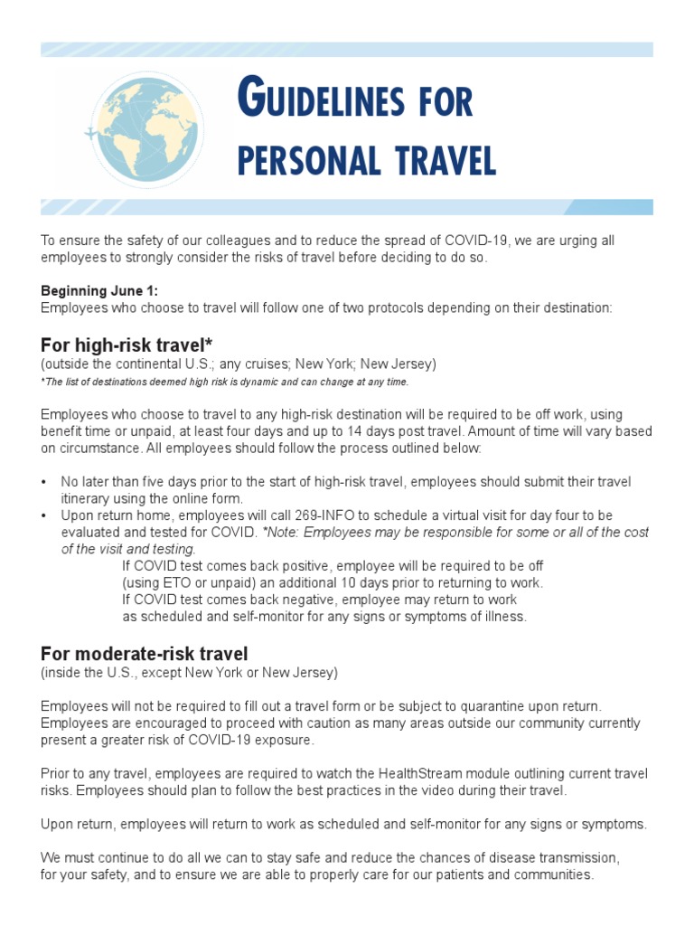 COVID-19 Travel Guidelines for Employees | PDF