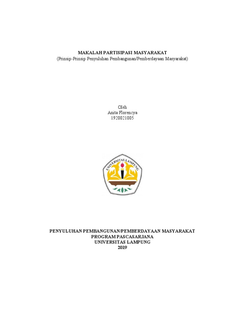 Makalah Partisipasi Masyarakat | PDF Makalah Partisipasi Masyarakat | PDF