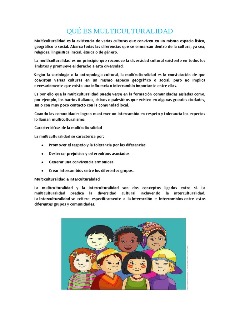 Qué Es Multiculturalidad | PDF