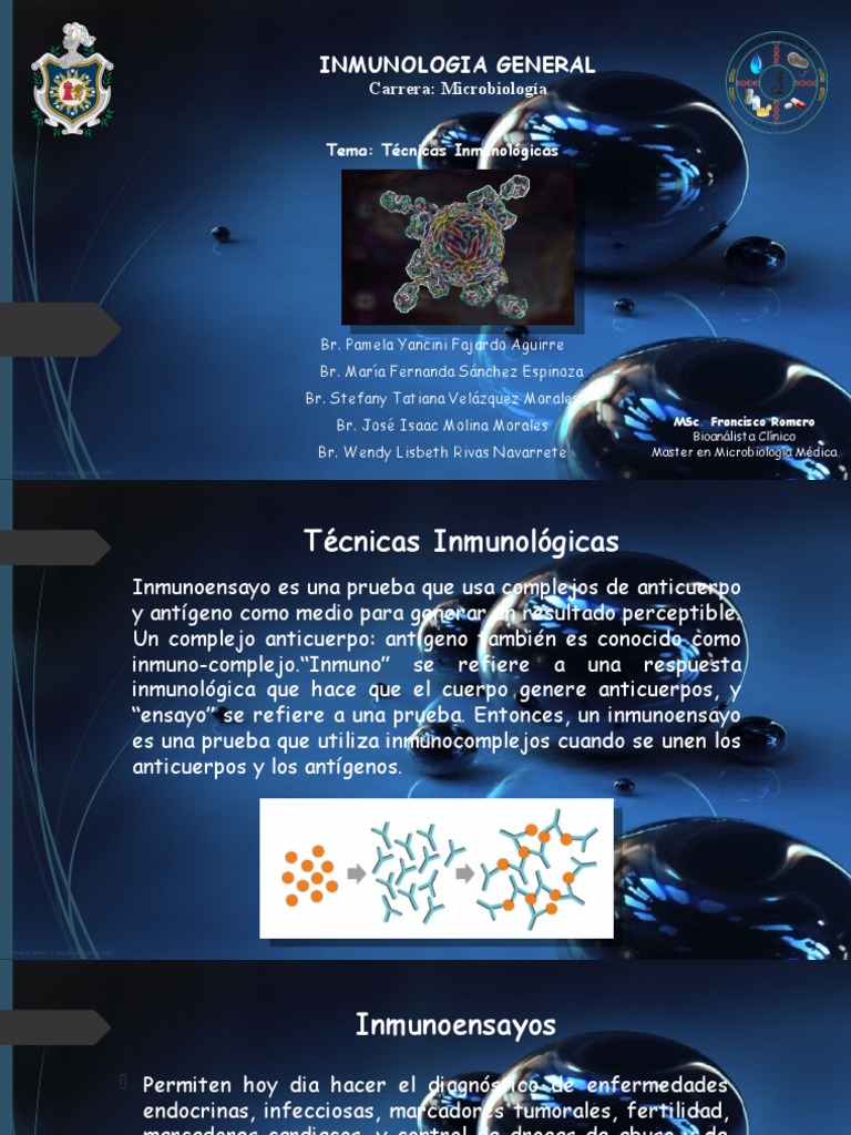 TECNICAS INMUNOLÓGICAS - PPSX | PDF | Precipitación (Química) | Inmunología