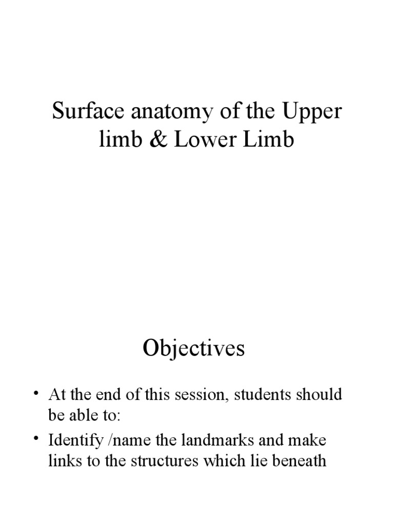 Surface Anatomy of The Upper Limb | PDF | Knee | Elbow