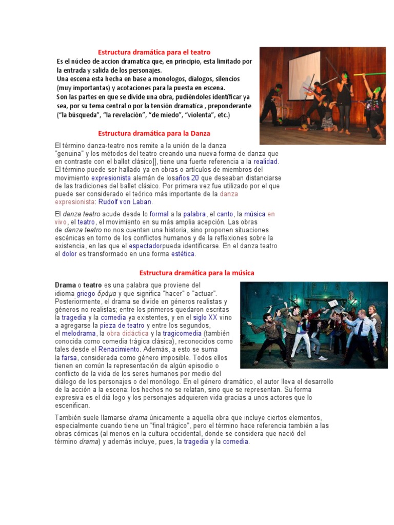 Estructura Dramática para El Teatro | PDF | Teatro | Las artes escénicas