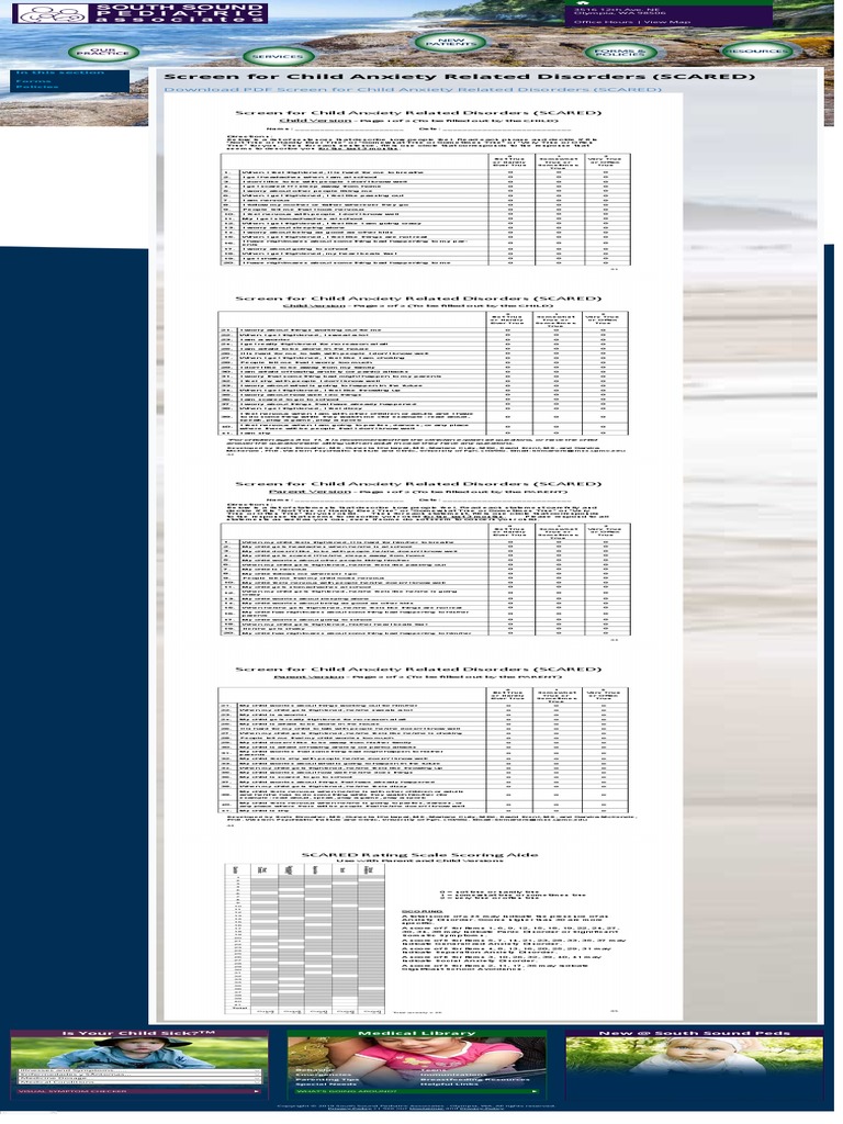 Screen For Child Anxiety Related Disorders (SCARED) PDF | PDF | Anxiety Disorder | Anxiety