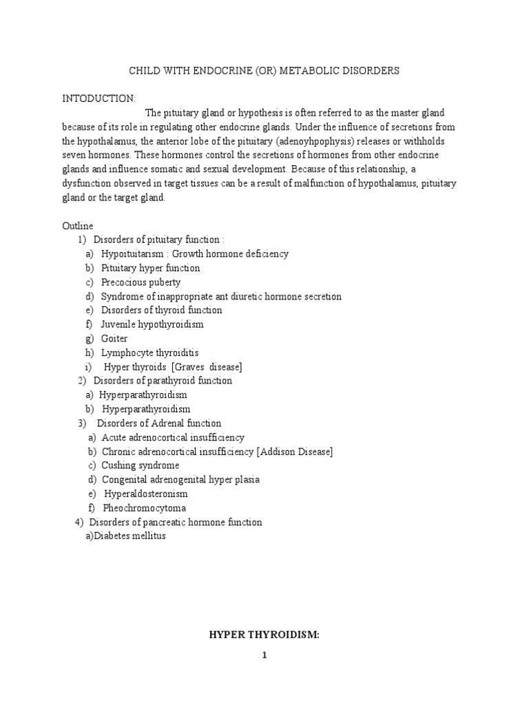 Child With Endocrine | PDF | Endocrine System | Hyperthyroidism