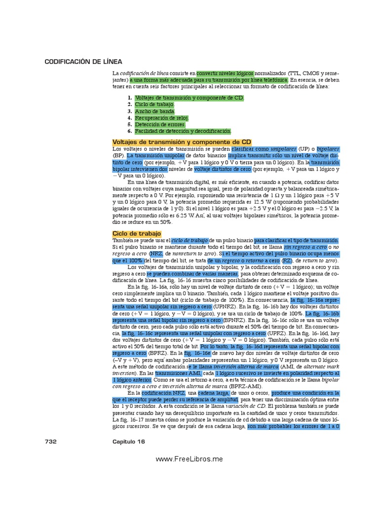Codificacion de Linea | PDF | Electrónica | Telecomunicaciones