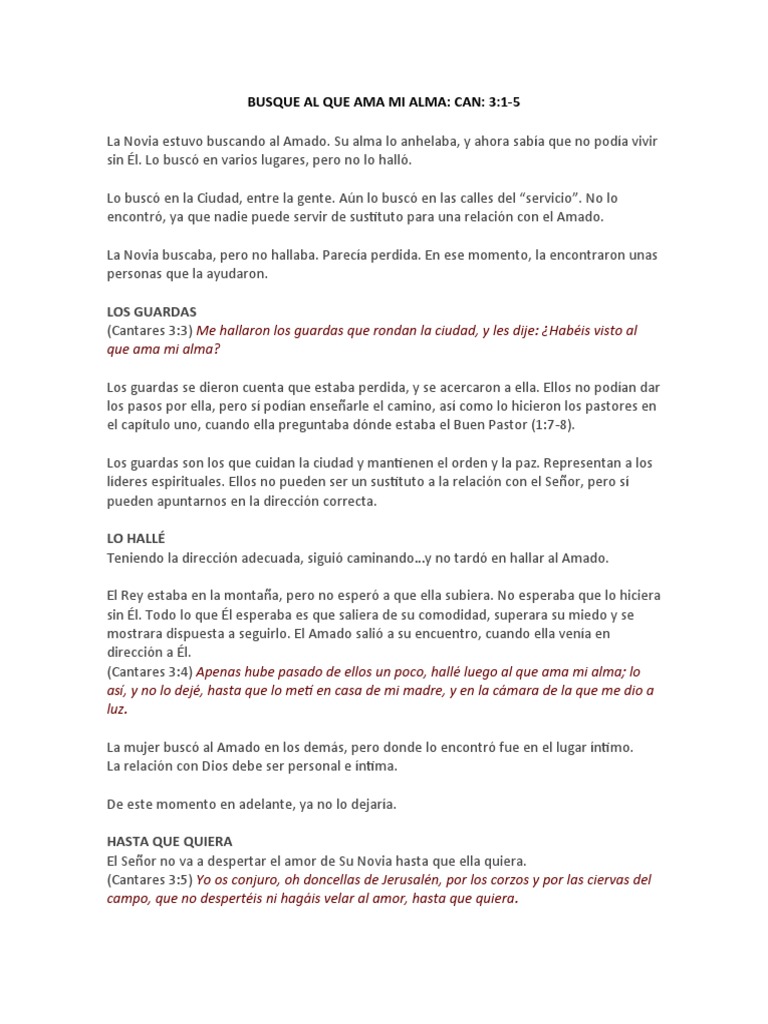 Busque Al Que Ama Mi Alma | PDF | Jacob | Amor