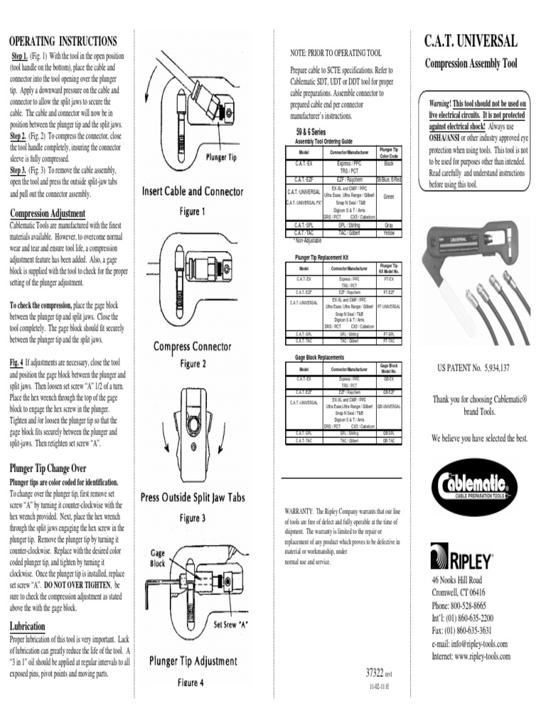 C.A.T. Universal: Compression Assembly Tool Operating Instructions ...