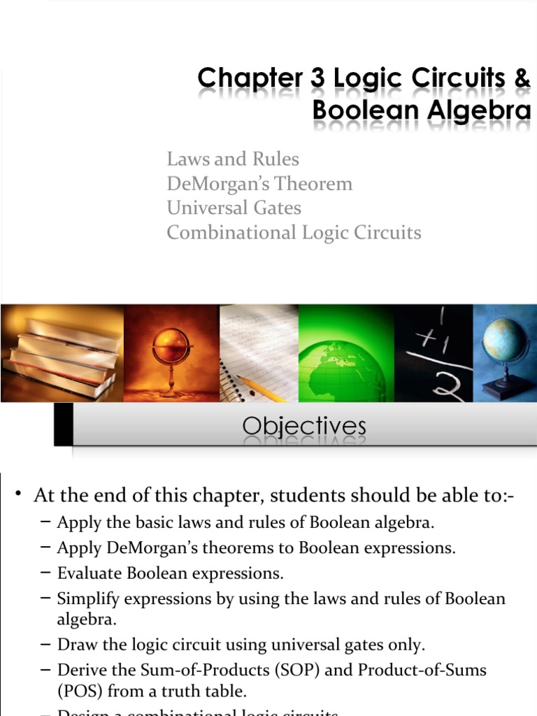 Laws and Rules Demorgan'S Theorem Universal Gates Combinational Logic ...