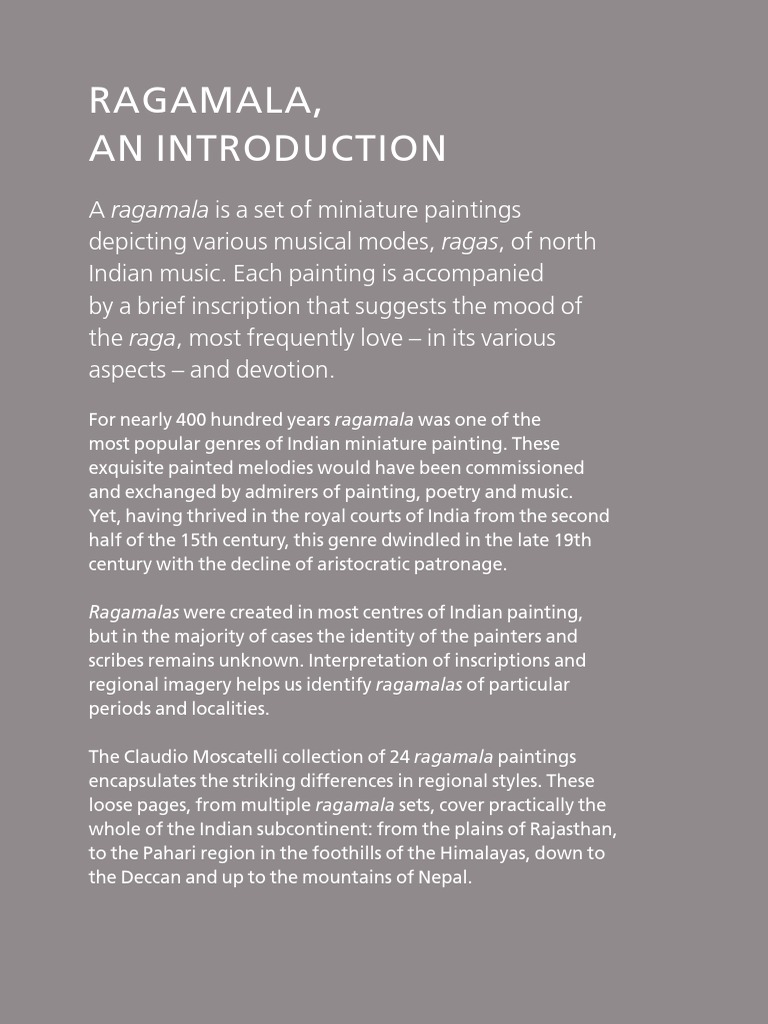 Ragamala, An Introduction: Ragamalas Were Created in Most Centres of ...