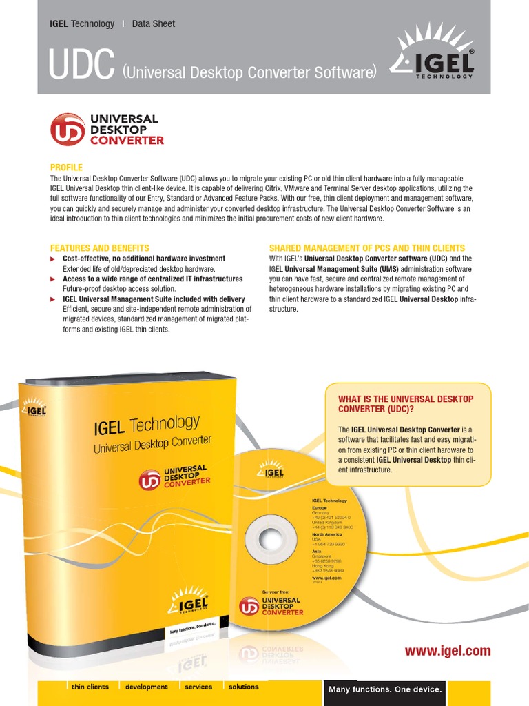 (Universal Desktop Converter Software) : IGEL Technology Data Sheet ...