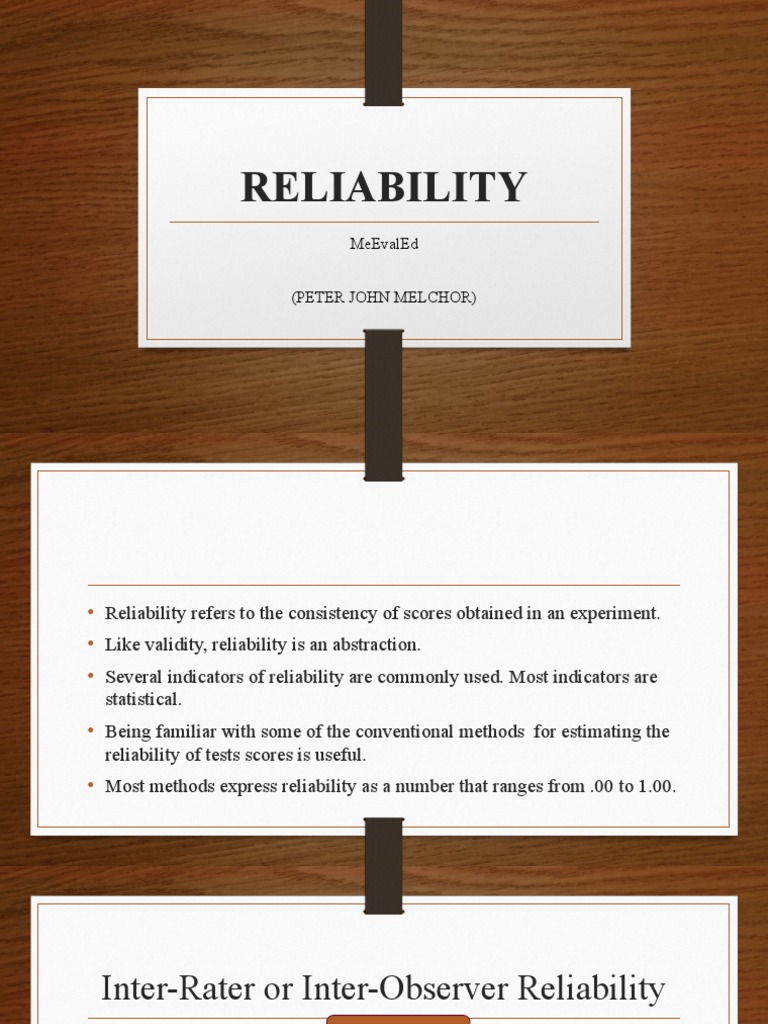 Reliability Assessment Methods | PDF | Cronbach's Alpha | Evaluation ...