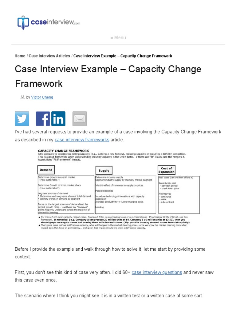 Capacity Chage Framework | PDF | Demand | Prices