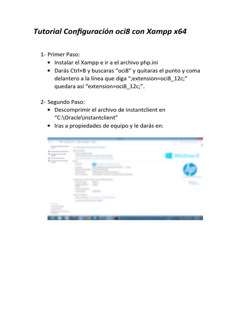Tutorial Configuración Oci8 Con Xampp X64 Pdf