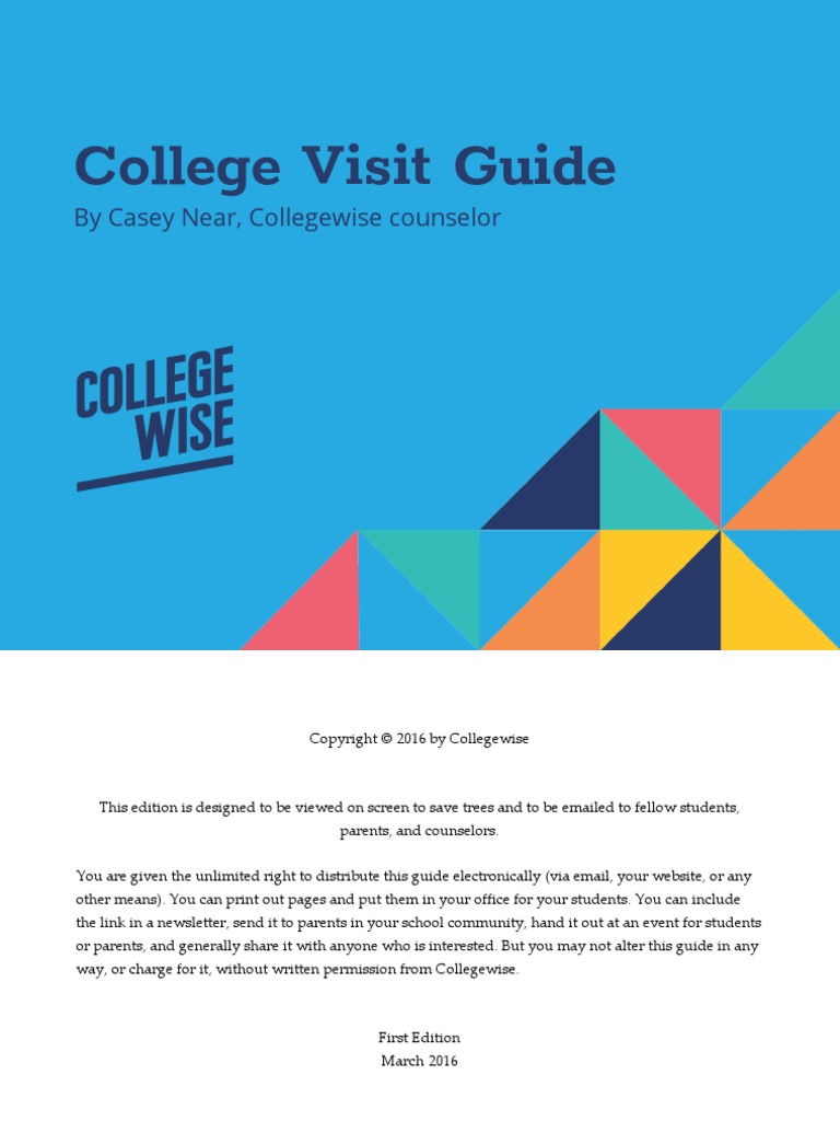 College Visit Guide: by Casey Near, Collegewise Counselor | PDF ...