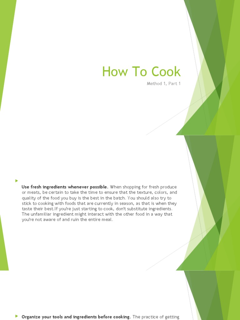 How To Cook Part 1 | PDF