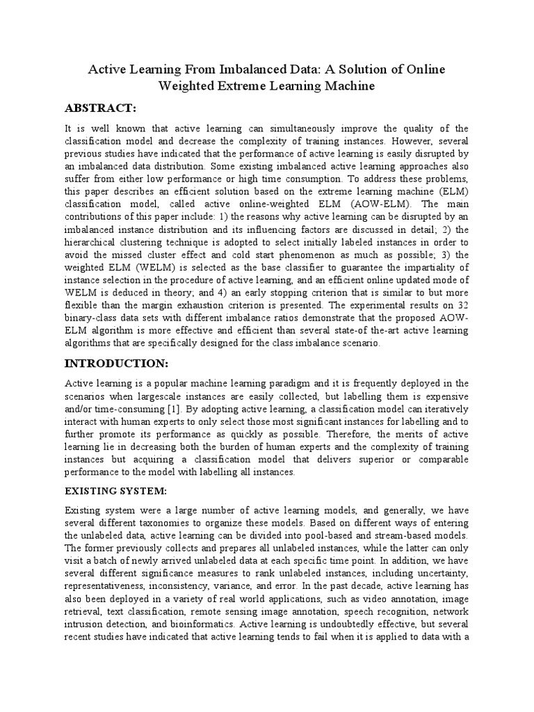 Active Learning From Imbalanced Data Download Free Pdf Statistical