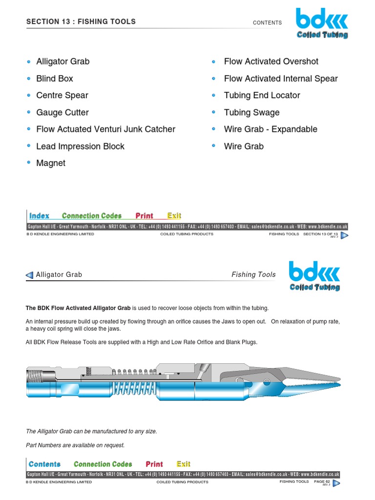Section 13: Fishing Tools: Connection Codes | PDF | Mechanical ...