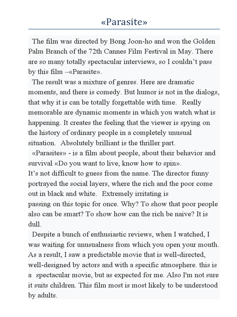 Parasite | PDF