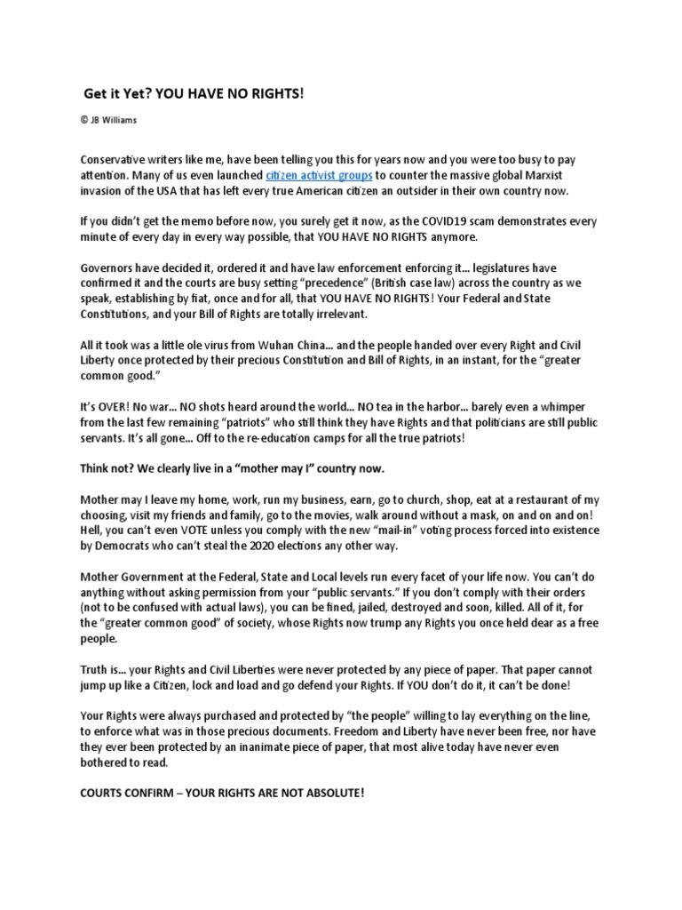 Get It Yet - You Have No Rights | PDF | The United States | Rights