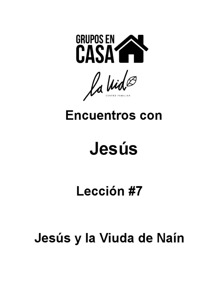 Encuentros Con Jesús #7 La Viuda de Naín | PDF | Jesús | Textos Religiosos