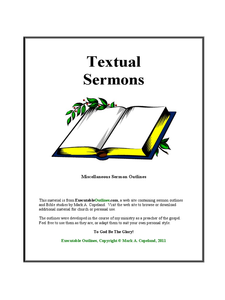 Textual Sermons: Miscellaneous Sermon Outlines | PDF | Book Of Genesis ...