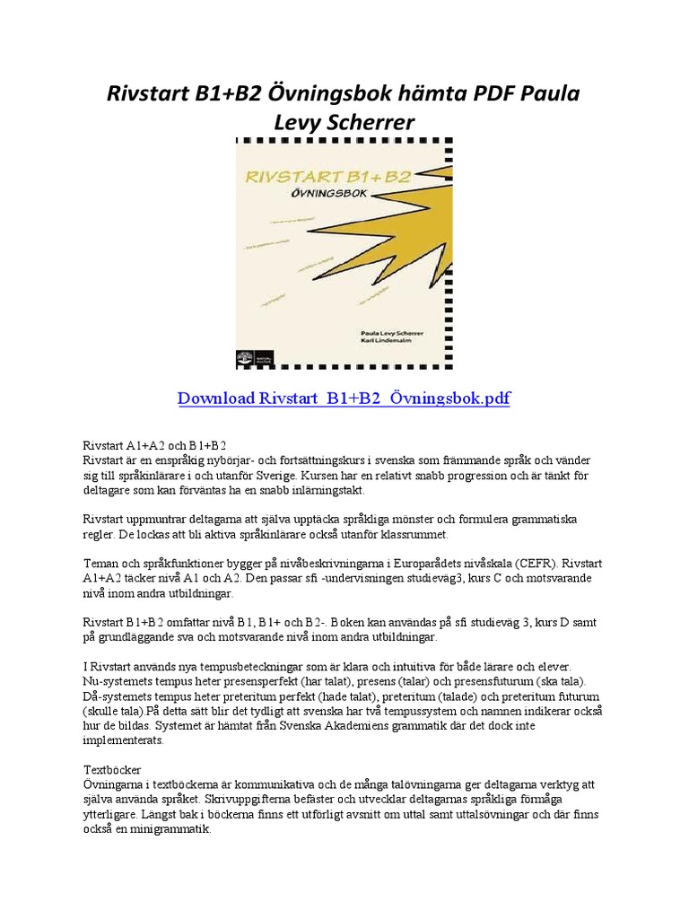 Rivstart B1+B2 Övningsbok | PDF
