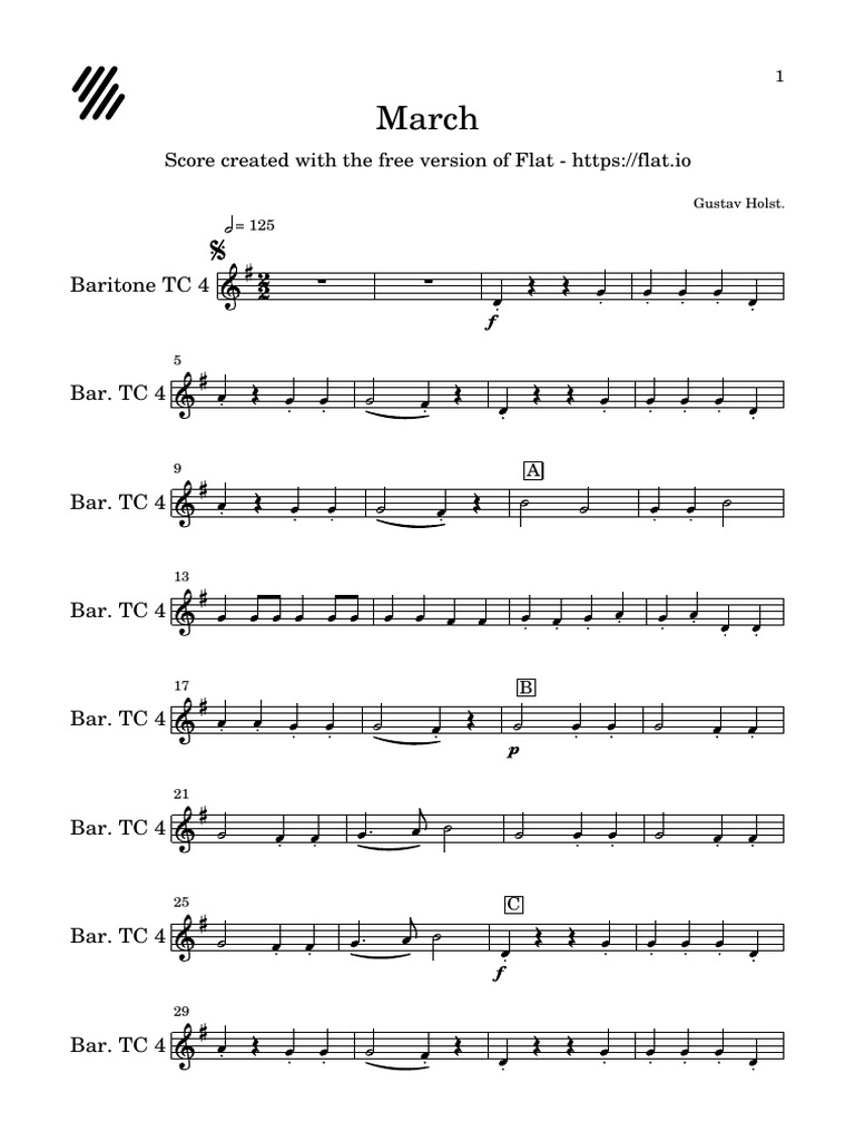 March: Score Created With The Free Version of Flat - Https://flat - Io ...