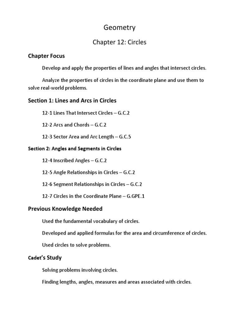 Circle Geometry Concepts and Applications | PDF | Circle | Tangent