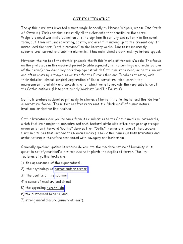 The Castle of Otranto: Gothic Literature | PDF | Gothic Fiction | Dream